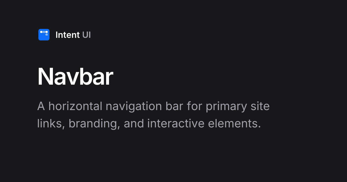Navbar / Intent UI