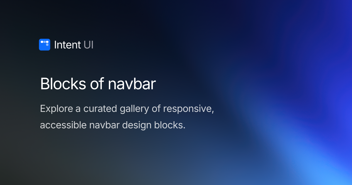 Blocks of Navbar / Intent UI