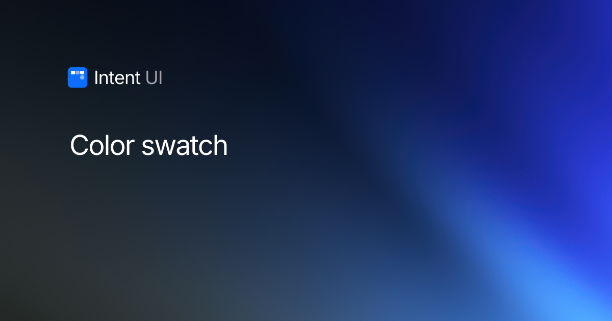 Color Swatch / Intent UI