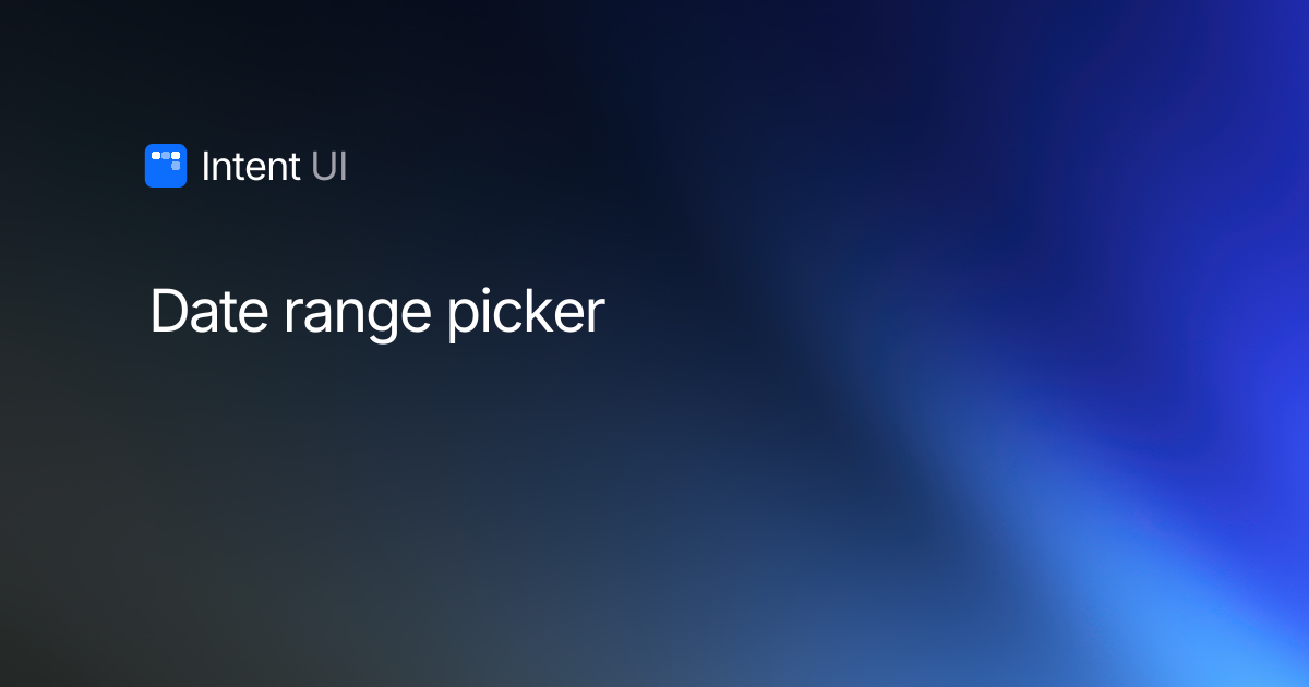 Date Range Picker Intent Ui