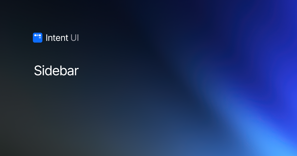 Sidebar / Intent UI